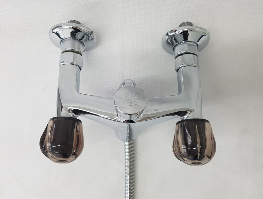 KWC NEO-3 Badewannenarmatur + Handbrause+Schlauch Chrom-Braun - KWC