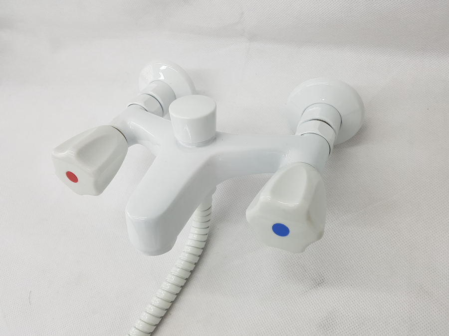 KWC NEOSTAR Badewannenarmatur + Handbrause+Schlauch Weiss - KWC